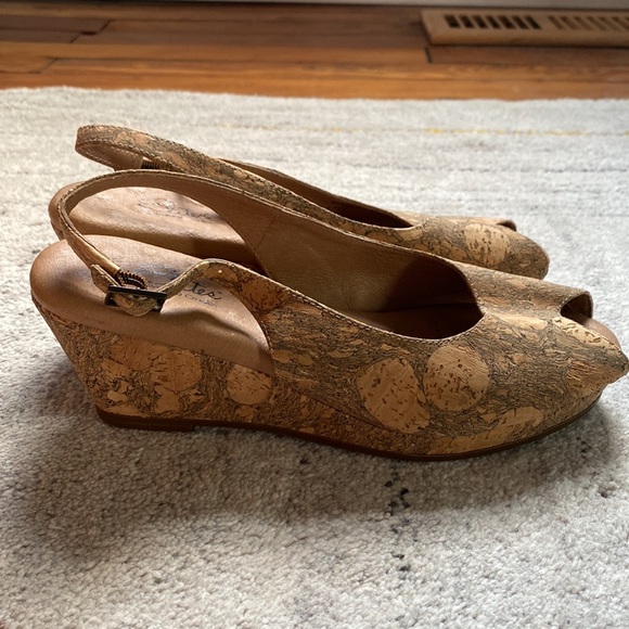Walking Cradles | Shoes | Vintage Cork Platform Wedge Peep Toe Sandals ...